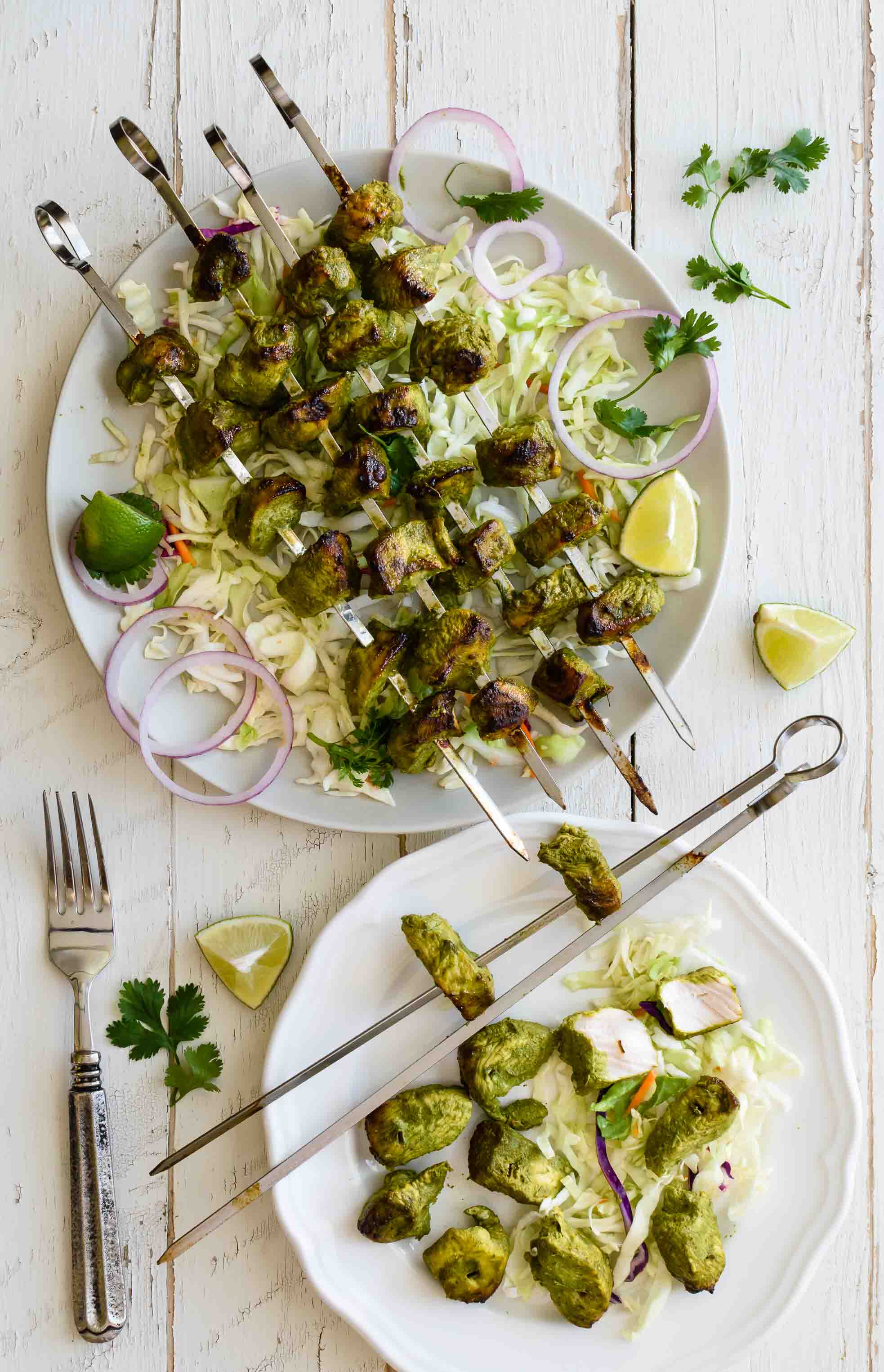 Green Chicken Kebab / Hariyali Chicken Kebab - Pepper Delight